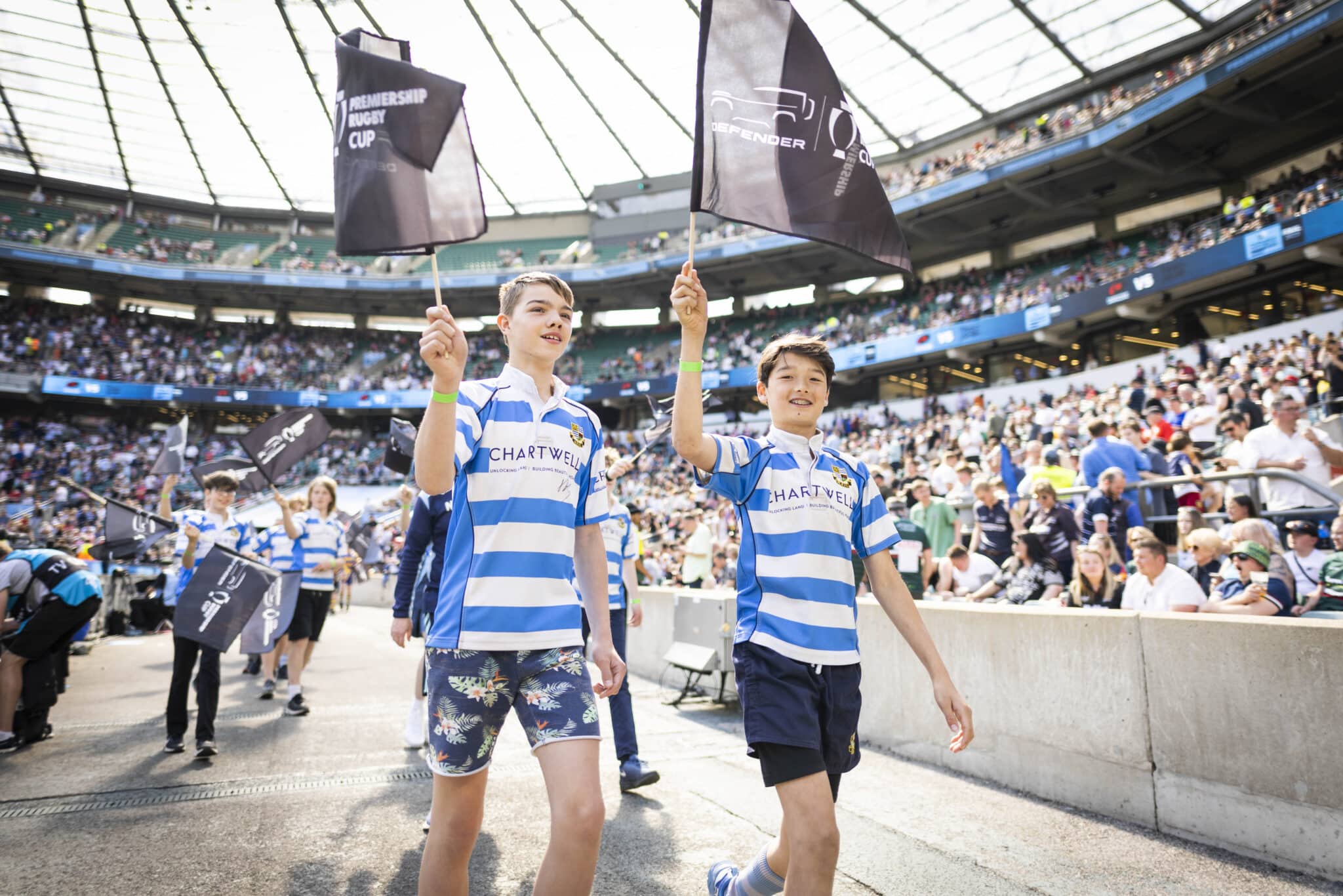 First Year Boys Celebrate with Rugby Heroes - Caterham School